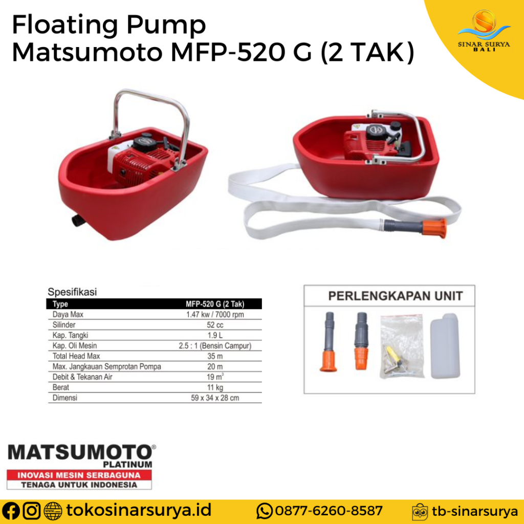 Matsumoto MFP-520 G (2 TAK) Floating Pump - Toko Toss