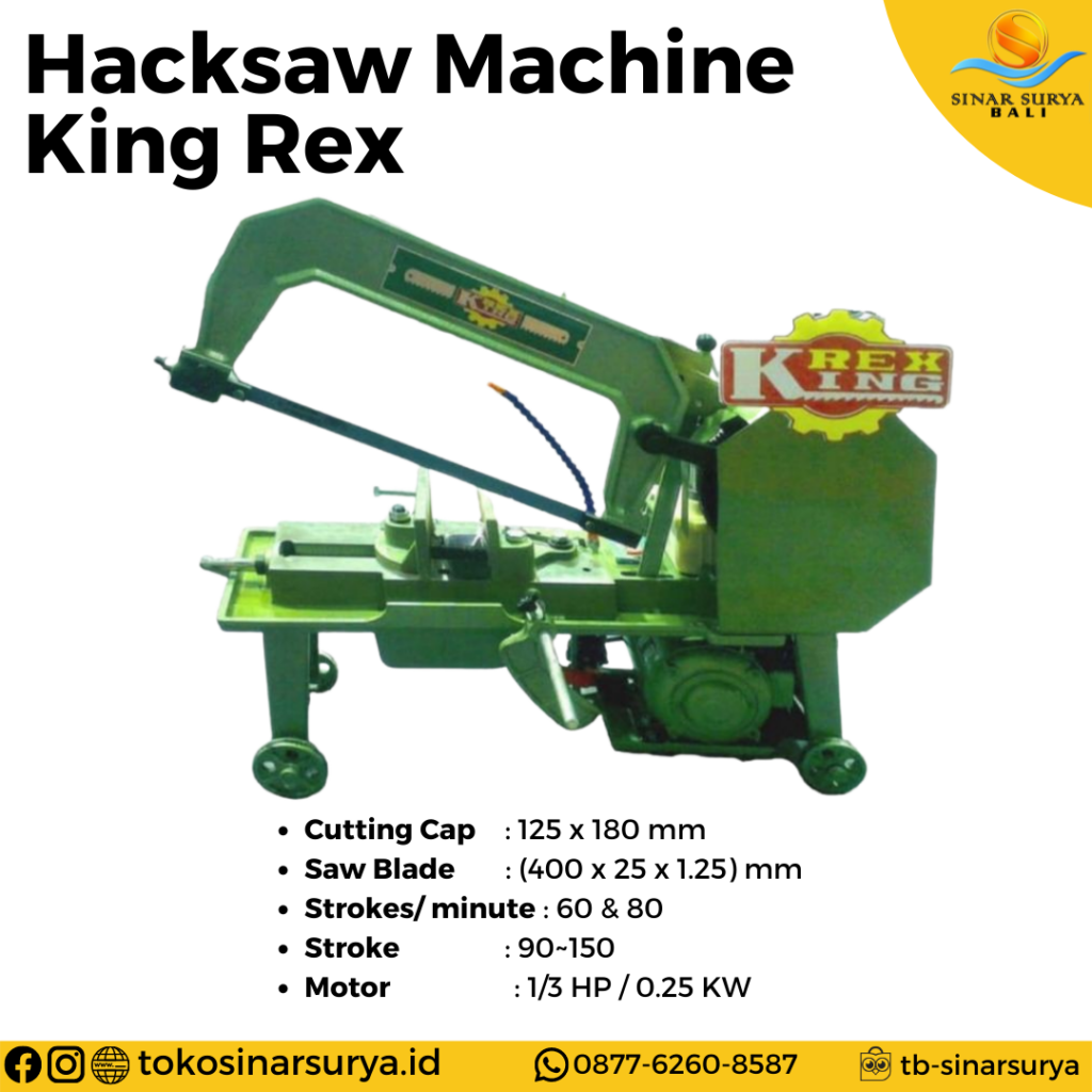 King Rex REX-16 SP Hacksaw Machine / Gergaji Mesin 16 Inch - Toko Toss