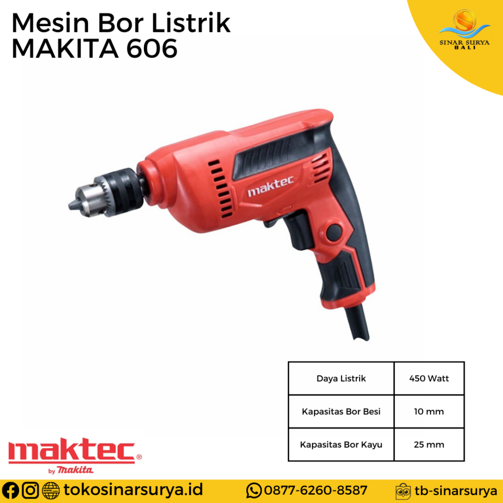 MAKITA 606 Mesin Bor Listrik - Toko Toss