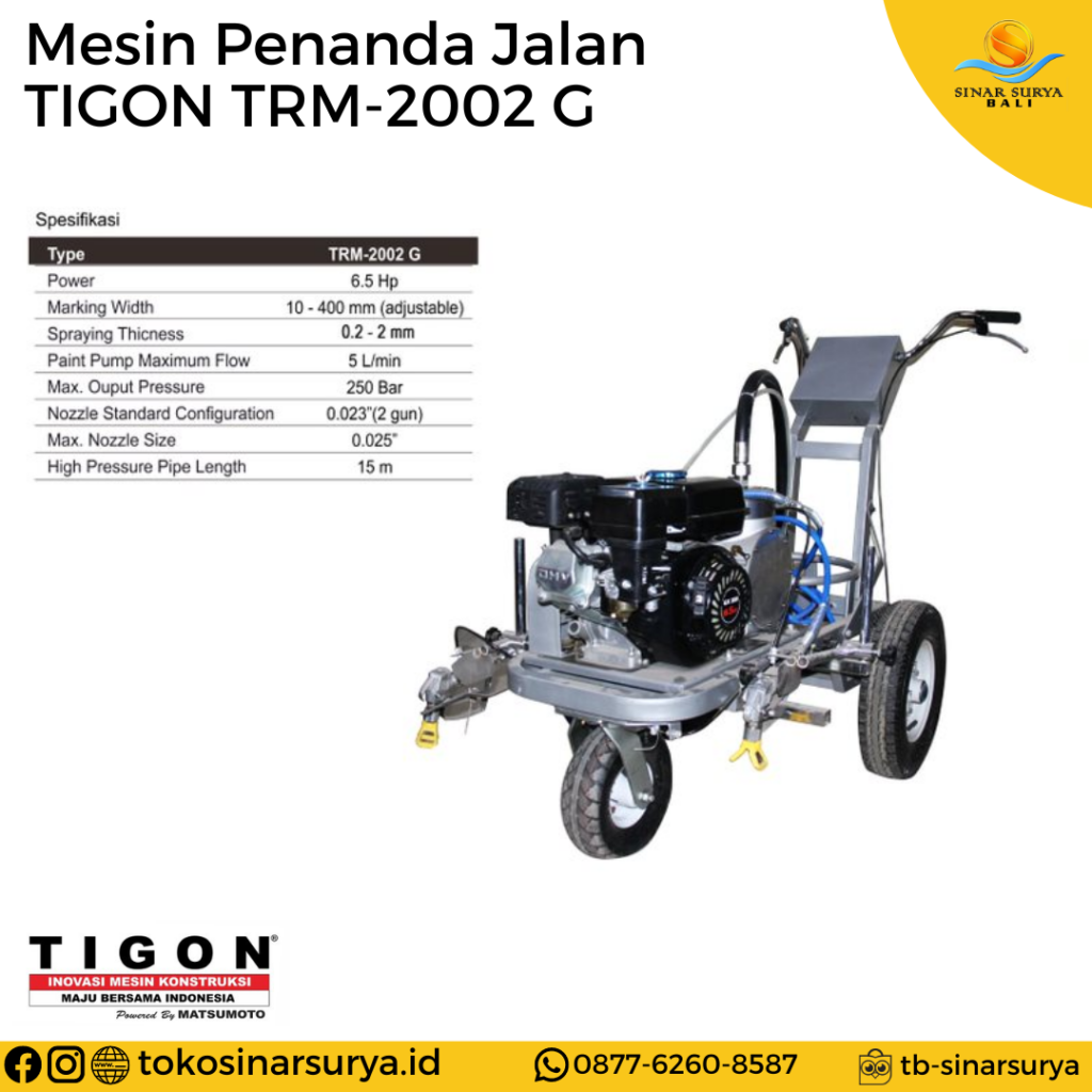 TIGON TRM-2002 G Mesin Pembuat Marka Jalan - Toko Toss