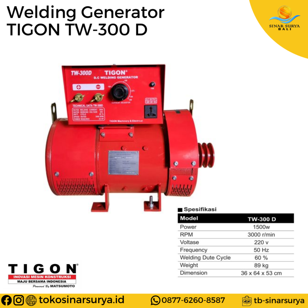 TIGON TW-300 D Welding Generator - Toko Toss