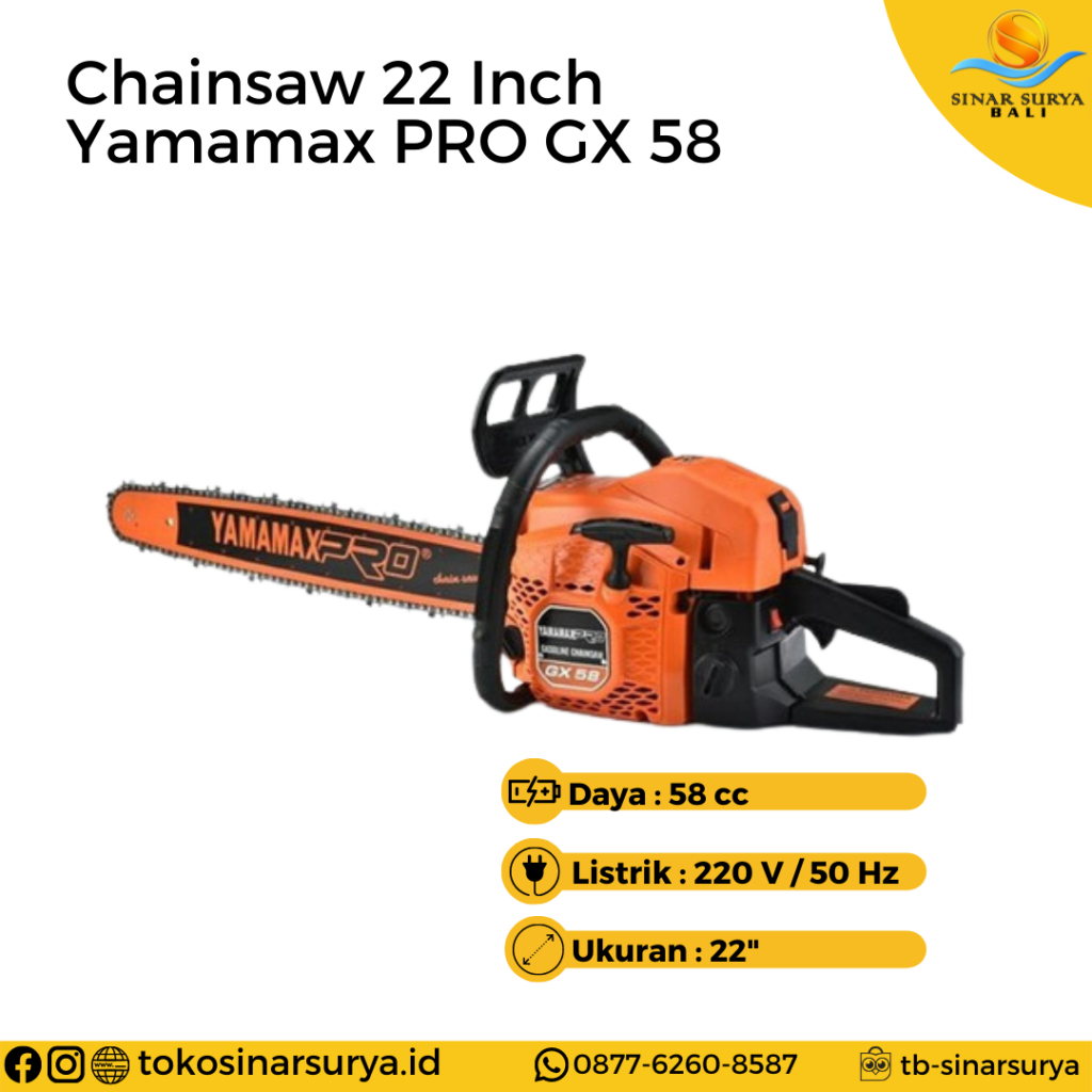 Yamamax Pro GX-58 Chainsaw - Toko Toss