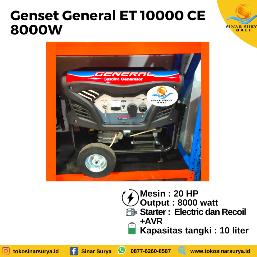 General Genset - ET 10000 CE - Genset 8000 Watt - Toko Toss