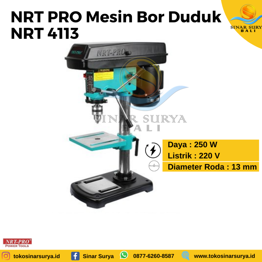 NRT PRO -NRT 4113 - Mesin Bor Duduk 250 Watt 13MM - Toko Toss